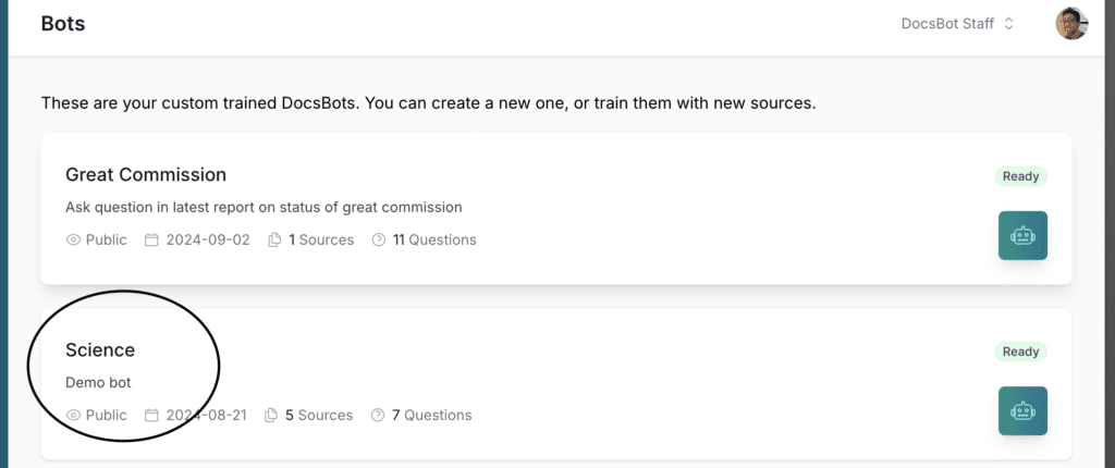 Training a Chatbot from a Youtube video - DocsBot AI